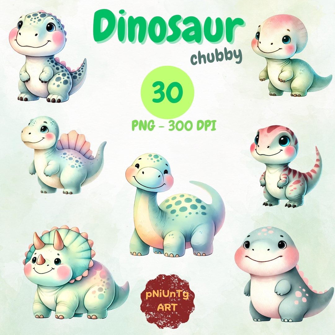 Watercolor Dinosaur Clipart Collection - Cute Prehistoric Animal ...