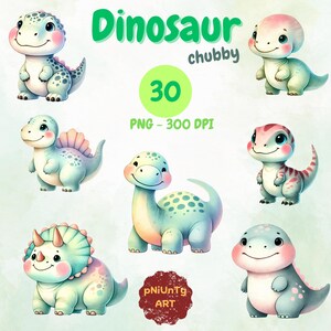 Watercolor Dinosaur Clipart Collection - Cute Prehistoric Animal ...