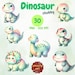 Watercolor Dinosaur Clipart Collection - Cute Prehistoric Animal ...