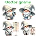 Watercolor Charming Doctor Gnome Clipart Bundle Cute Medical Gnome PNG ...
