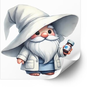 Watercolor Charming Doctor Gnome Clipart Bundle - Cute Medical Gnome ...
