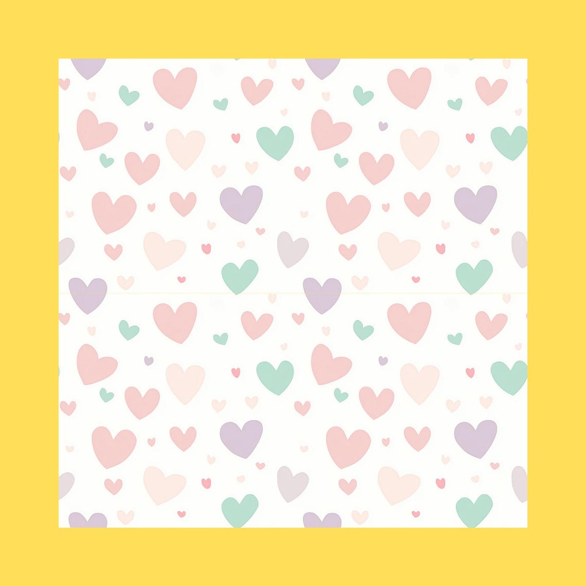 Pastel Hearts Fabric, Soft Heart Pattern Fabric, Seamless Pattern ...