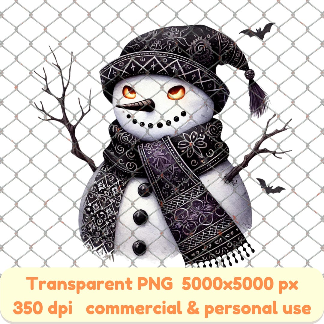 Dark Gothic Snowman Clipart: Spooky Halloween PNG (digital Download) - Etsy