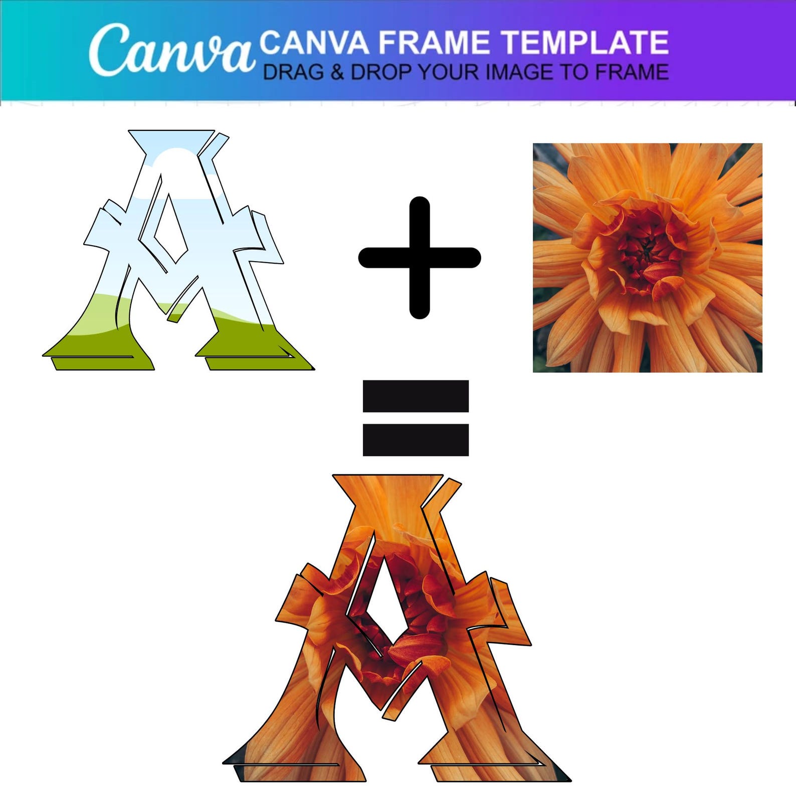 Custom Alphabet Canva Frame Template, Editable Letter Frames for DIY ...