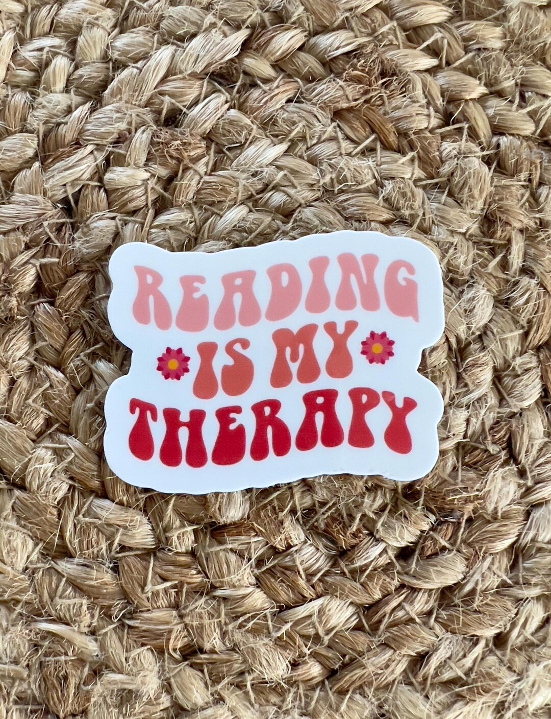 Reading is My Therapy Glossy Vinyl Sticker, Water Resistant, Laptop ...
