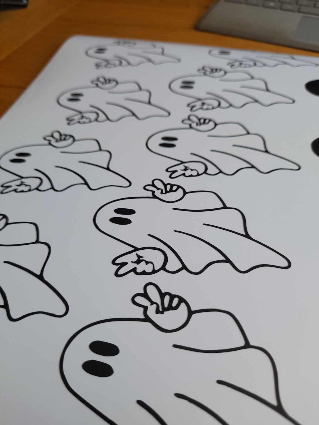 Ghost Peace Sign Sticker: Black Vinyl Decal, Halloween Spooky Season - Etsy