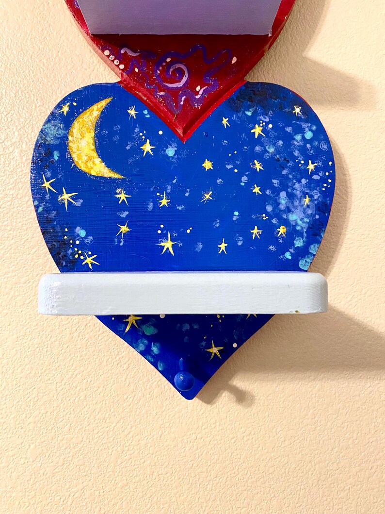 Hand-painted Vintage Wood Tiered Heart Shelves - Etsy