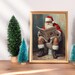 Santa on Toilet Print PRINTABLE Vintage Christmas Oil Painting Wall Art ...