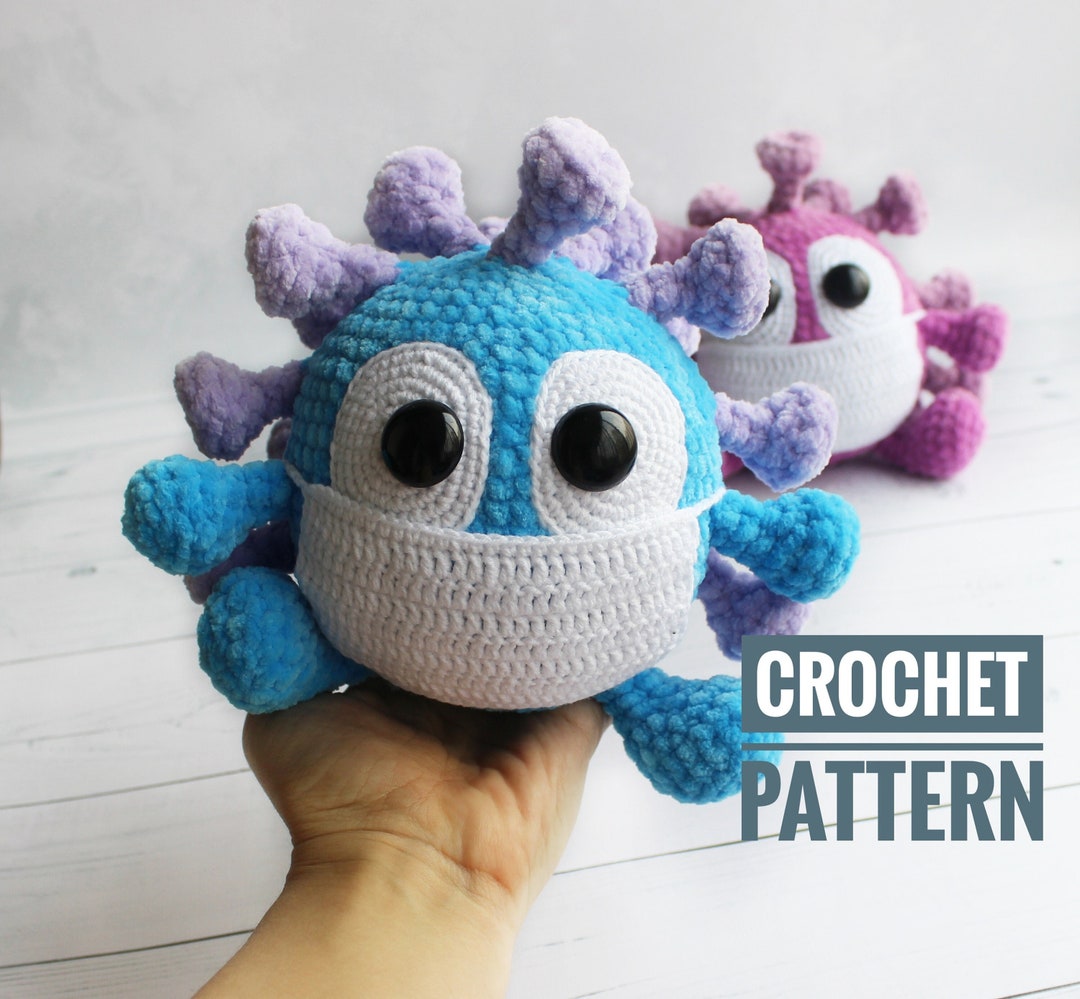 CROCHET PATTERN Virus Toy Funny Microbe Toy Funny Virus Toy Amigurumi ...