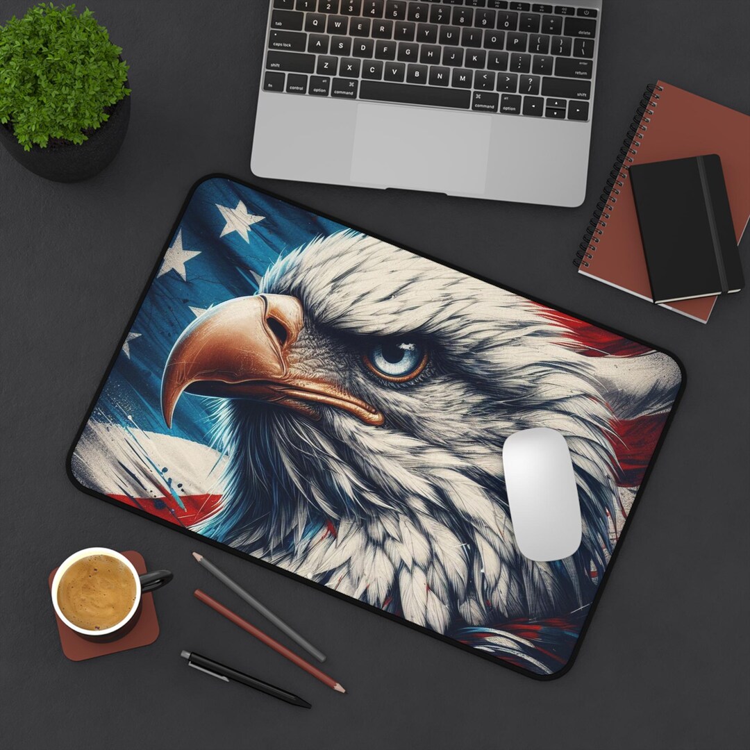Patriotic Bald Eagle Desk Mat - Etsy