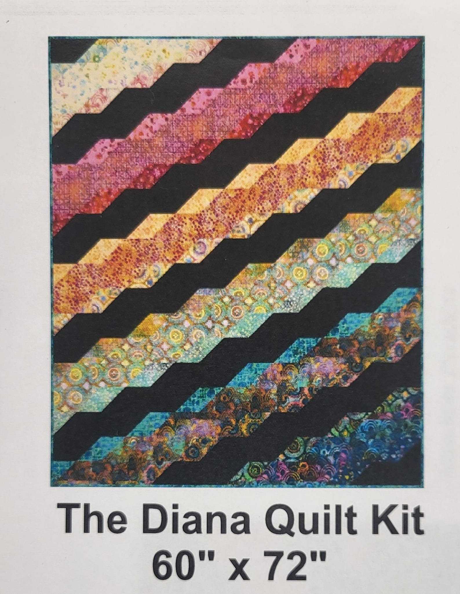 The Diana Quilt Kit 60" X 72" in Retro Rainbow Batiks From Robert ...