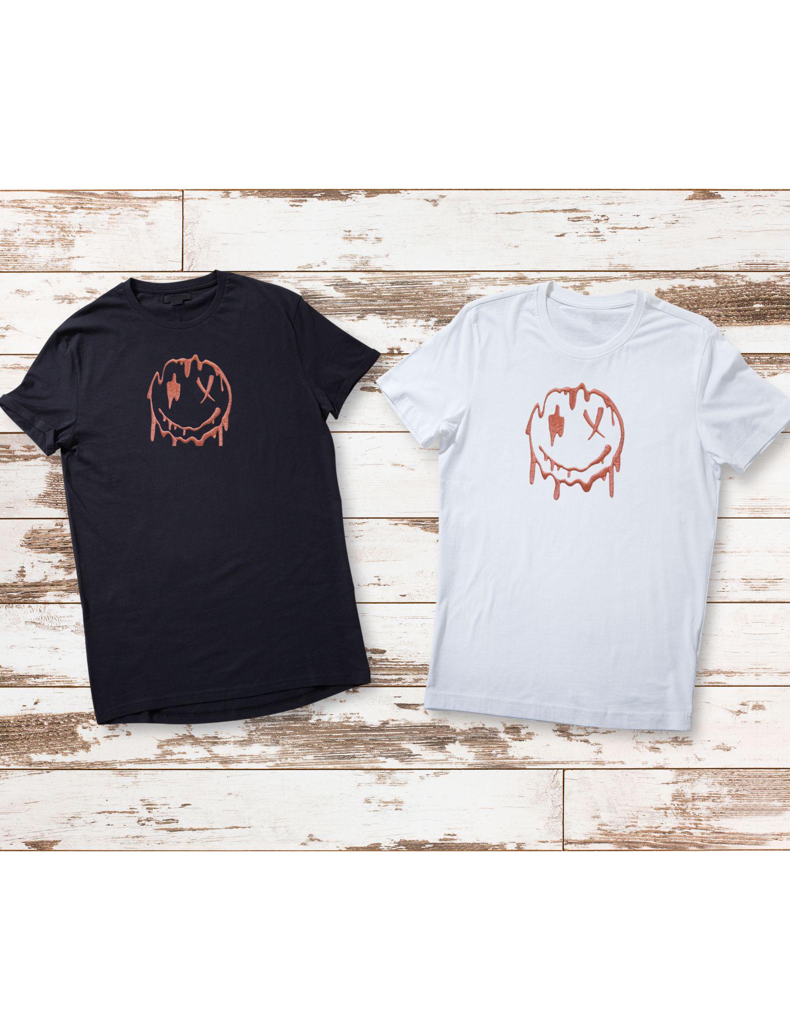 Vintage Melting Smiley Face Tee-fun Embroidery Gift Shirt, Whimsical ...