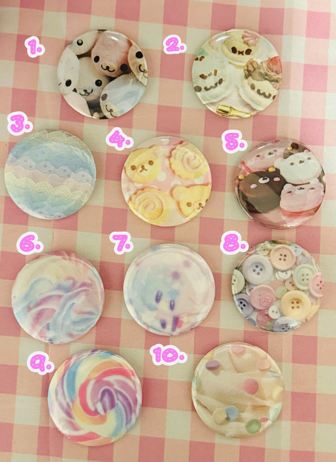 Pins Cute Kawaii Candies 2 Inch Pin-back Buttons: Pastel Colors Designs ...