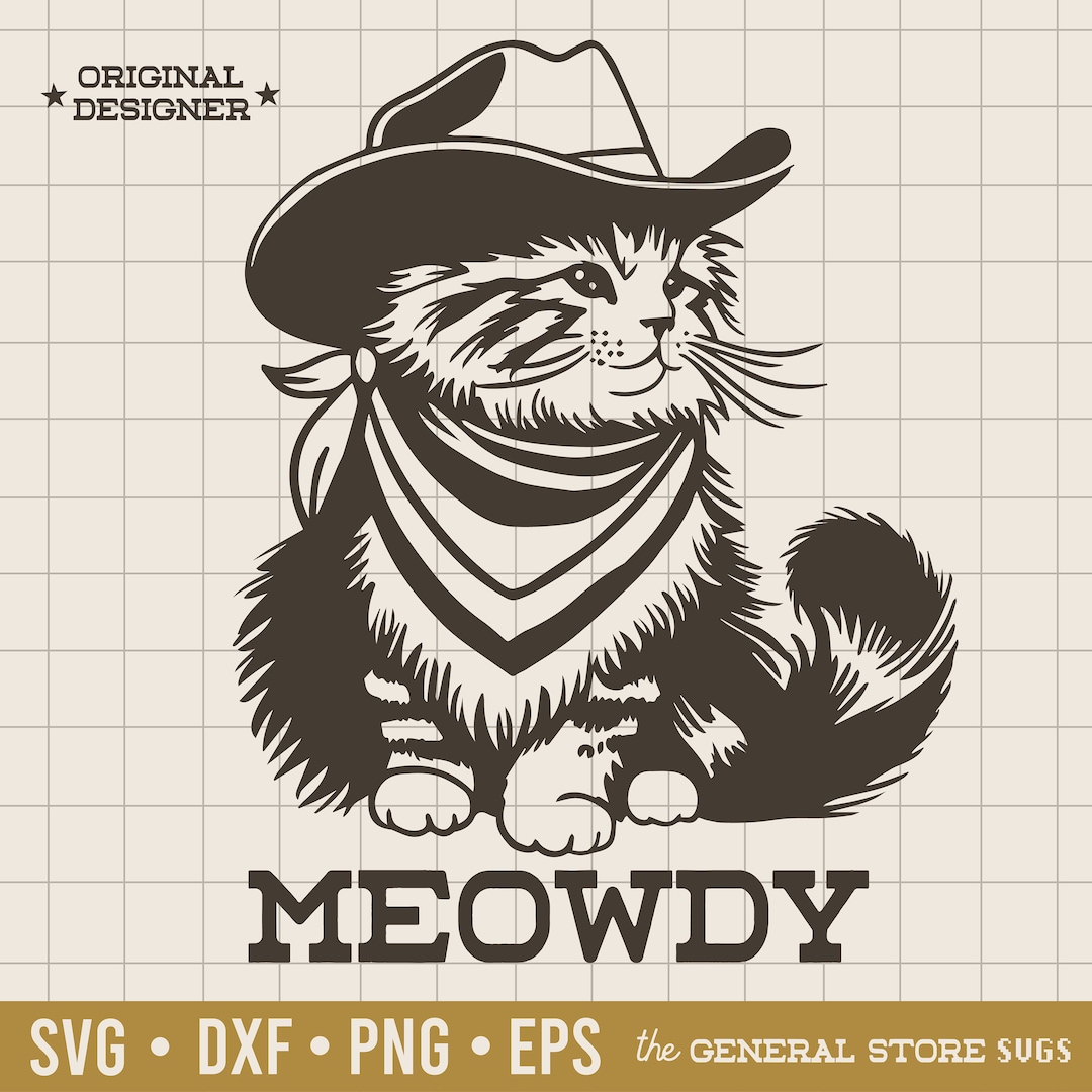 Cowboy Cat Svg / Cowboy Aesthetic / Cute Animal Svg / Cat Svg / Cowboy ...