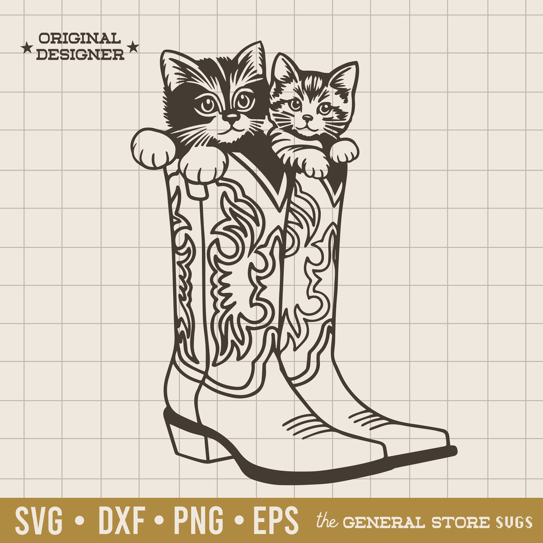 Cowboy Cat Svg / Cowboy Aesthetic / Cute Animal Svg / Kittens Svg ...