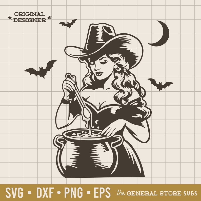 Cowgirl Witch Halloween SVG: Western Fall Design (digital Download) - Etsy
