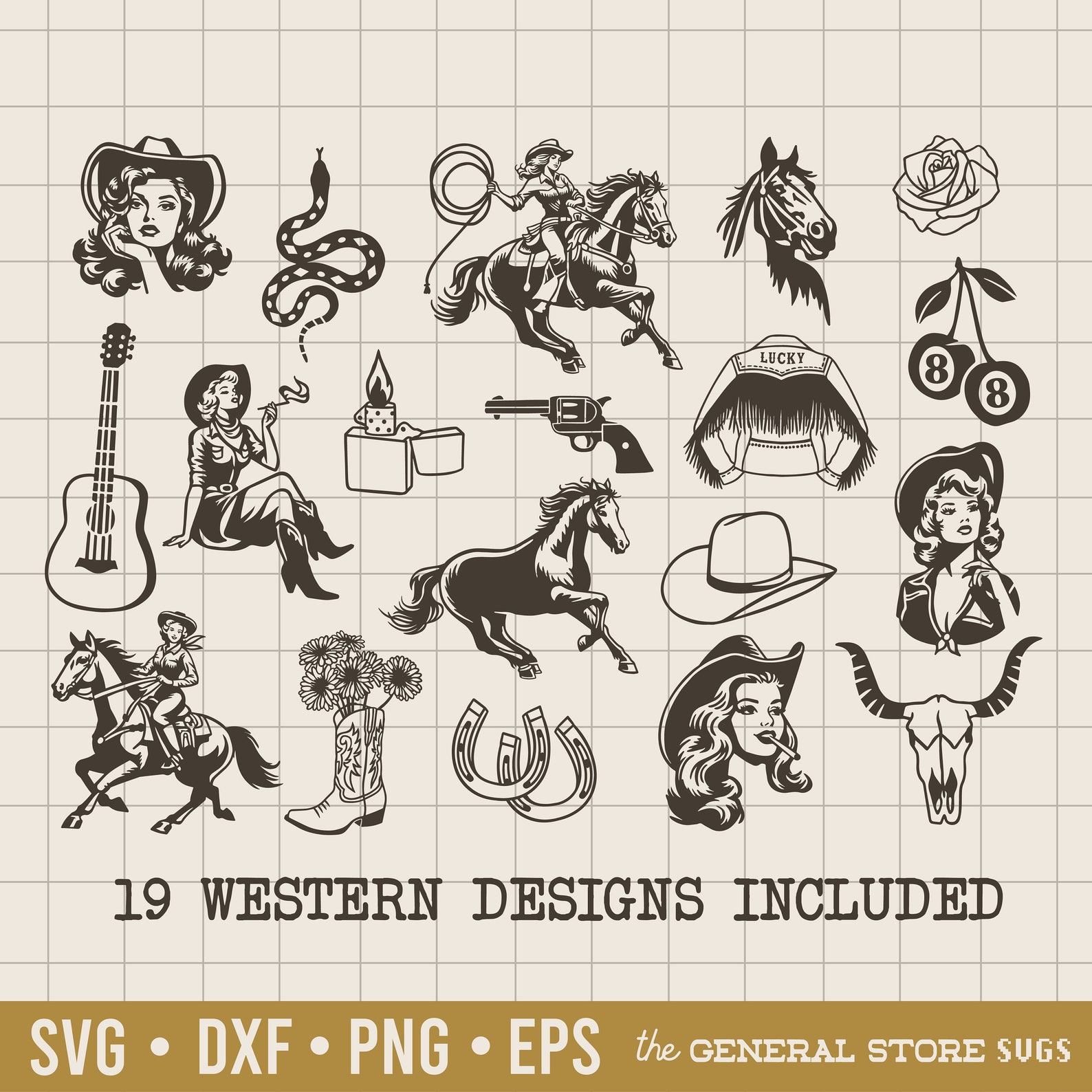 Retro Cowgirl Svg / Country Western Svg / Vintage Cowgirl / Western Art ...