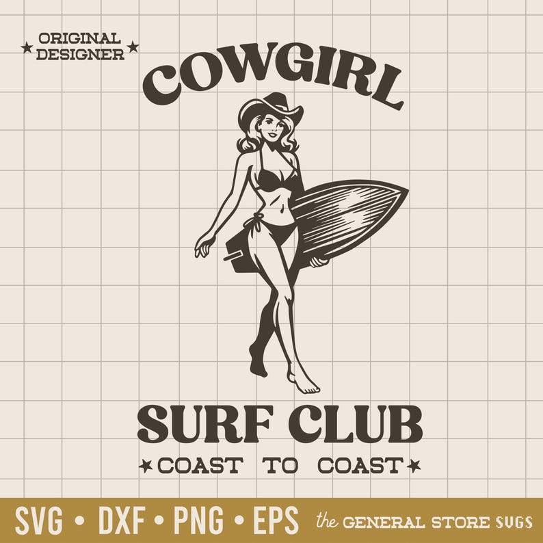 Cowgirl Surf Club Svg / Cowgirl Summer Svg / Coastal Cowgirl Svg / Cowgirl Club / Surfer Svg ...