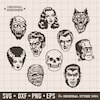 SVG - Frankenstein Monster Face - Classic Halloween Horror Icon ...