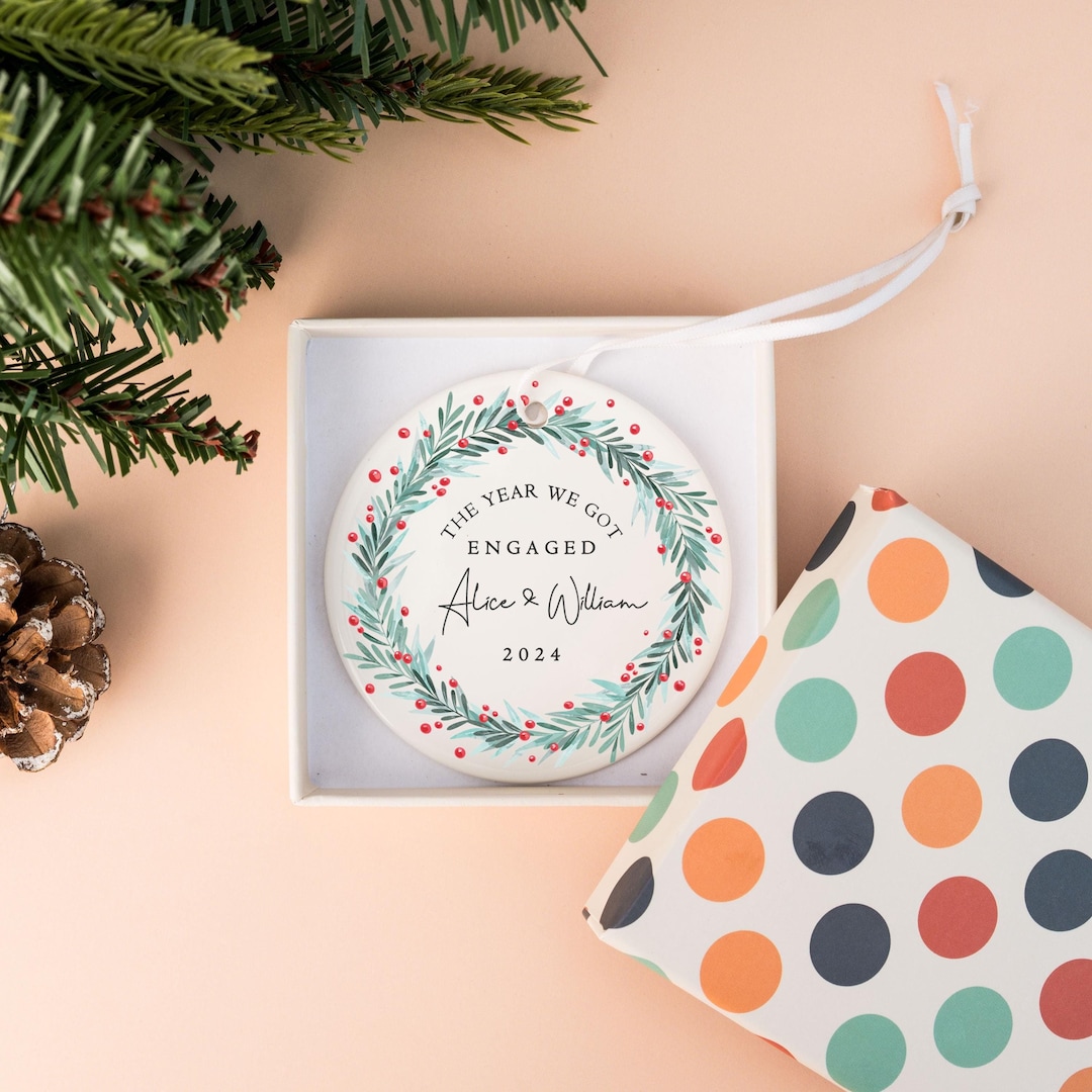 The Year We Got Engaged First Christmas Ornament,1st Together Keepsake ...