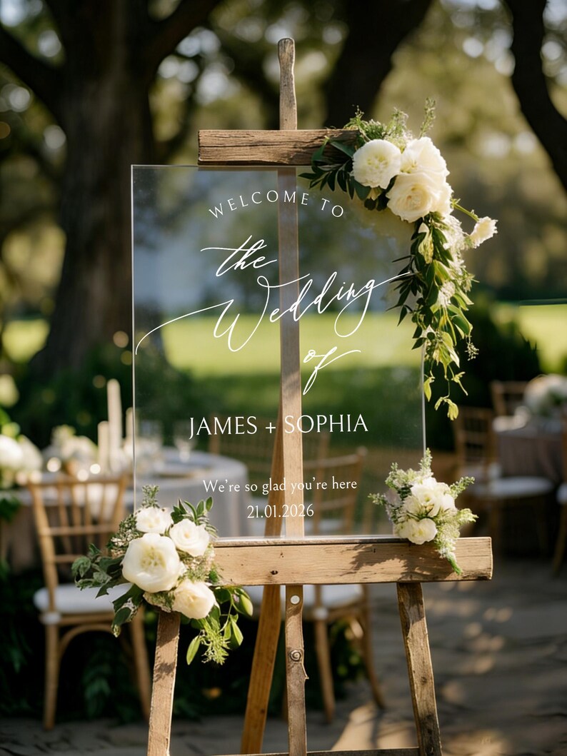 Minimalist Acrylic Wedding Welcome Sign, Modern Wedding Decor, Welcome ...