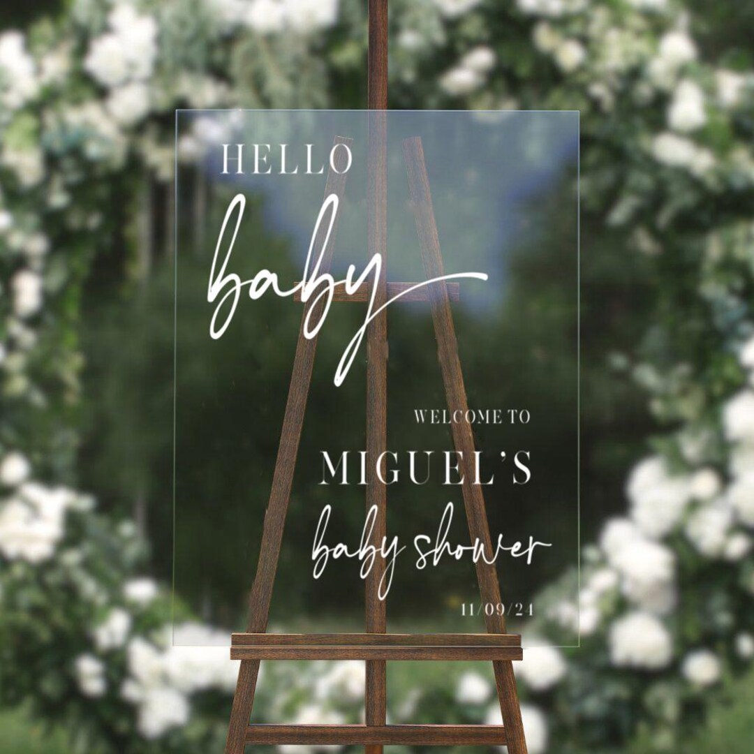 Custom Baby Shower Welcome Sign,hello Baby Welcome Sign,baby Shower ...