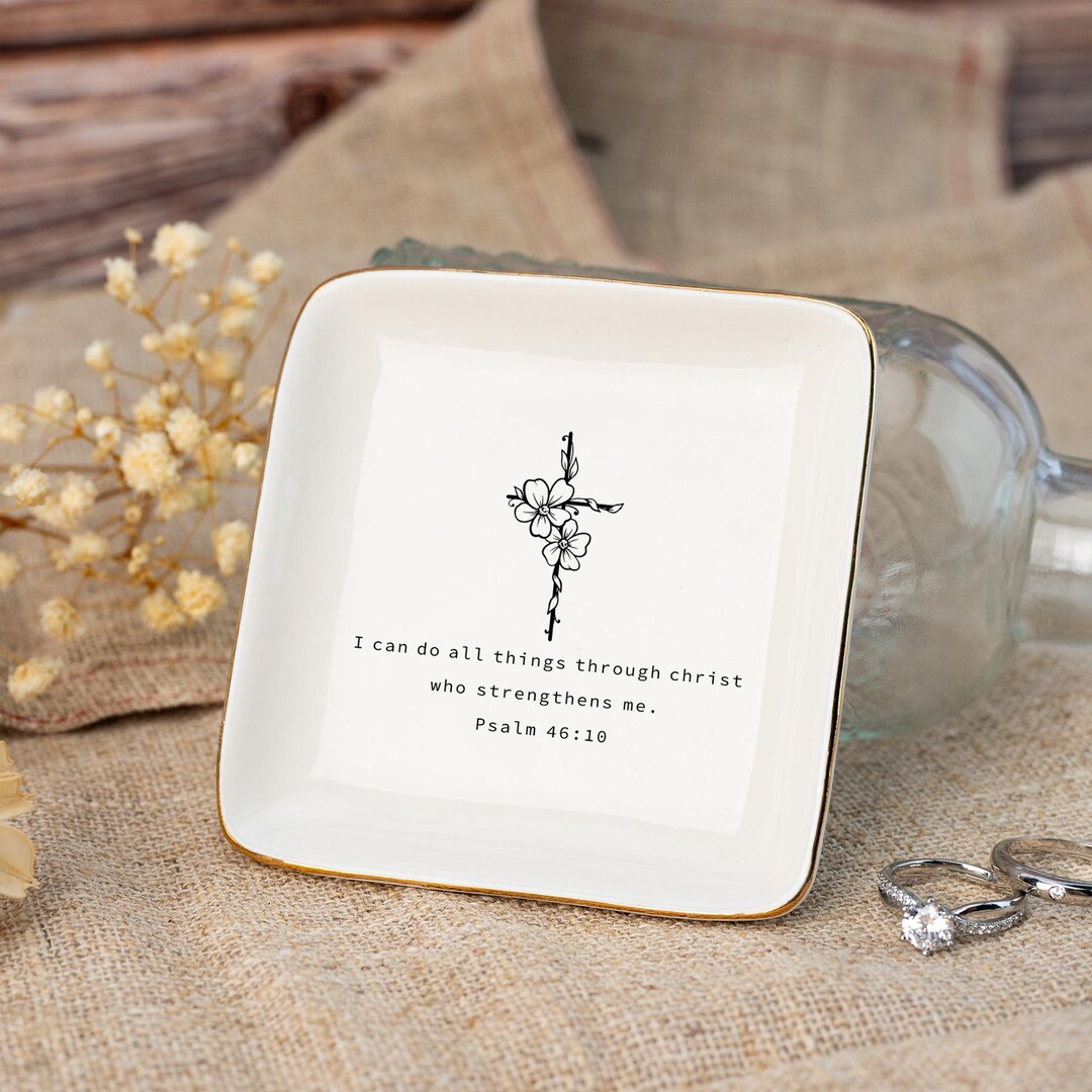 Personalized Bible Verse Ring Dish, Custom Christian Gift, Religious ...