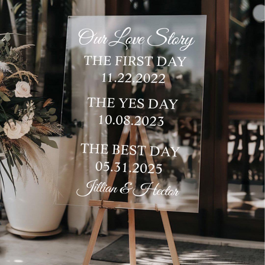 Our Love Story Sign,custom Wedding Sign,first Day Yes Day Best Day Sign ...