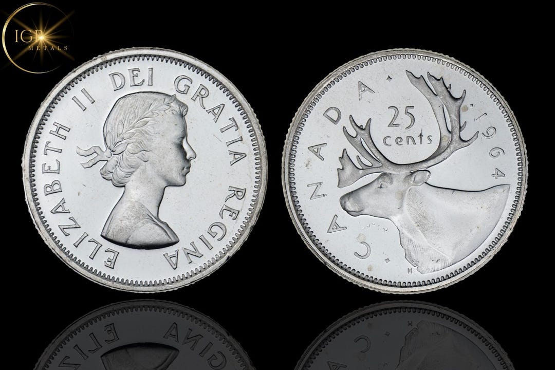 1964 Canadian Quarter Collectible Coin BU Silver - Etsy