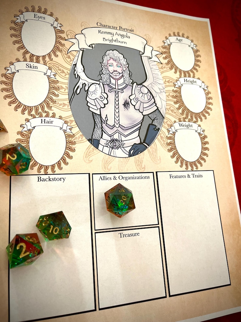 Sun Themed Dnd 5e Character Sheet Digital Download - Etsy