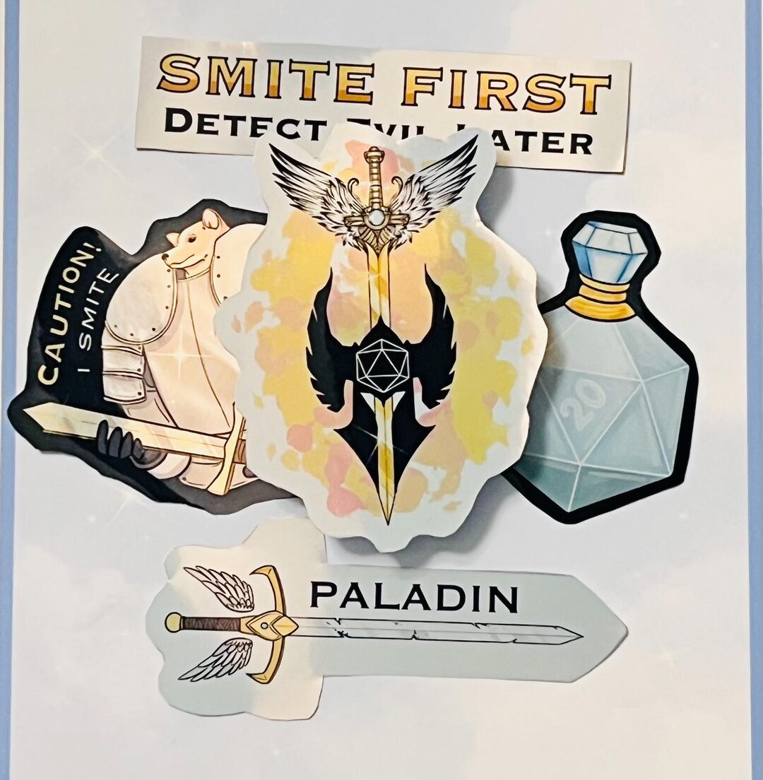 Pack 5 Stickers: Paladin Pack Fantasy Stickerful Set for D&D Dungeone ...