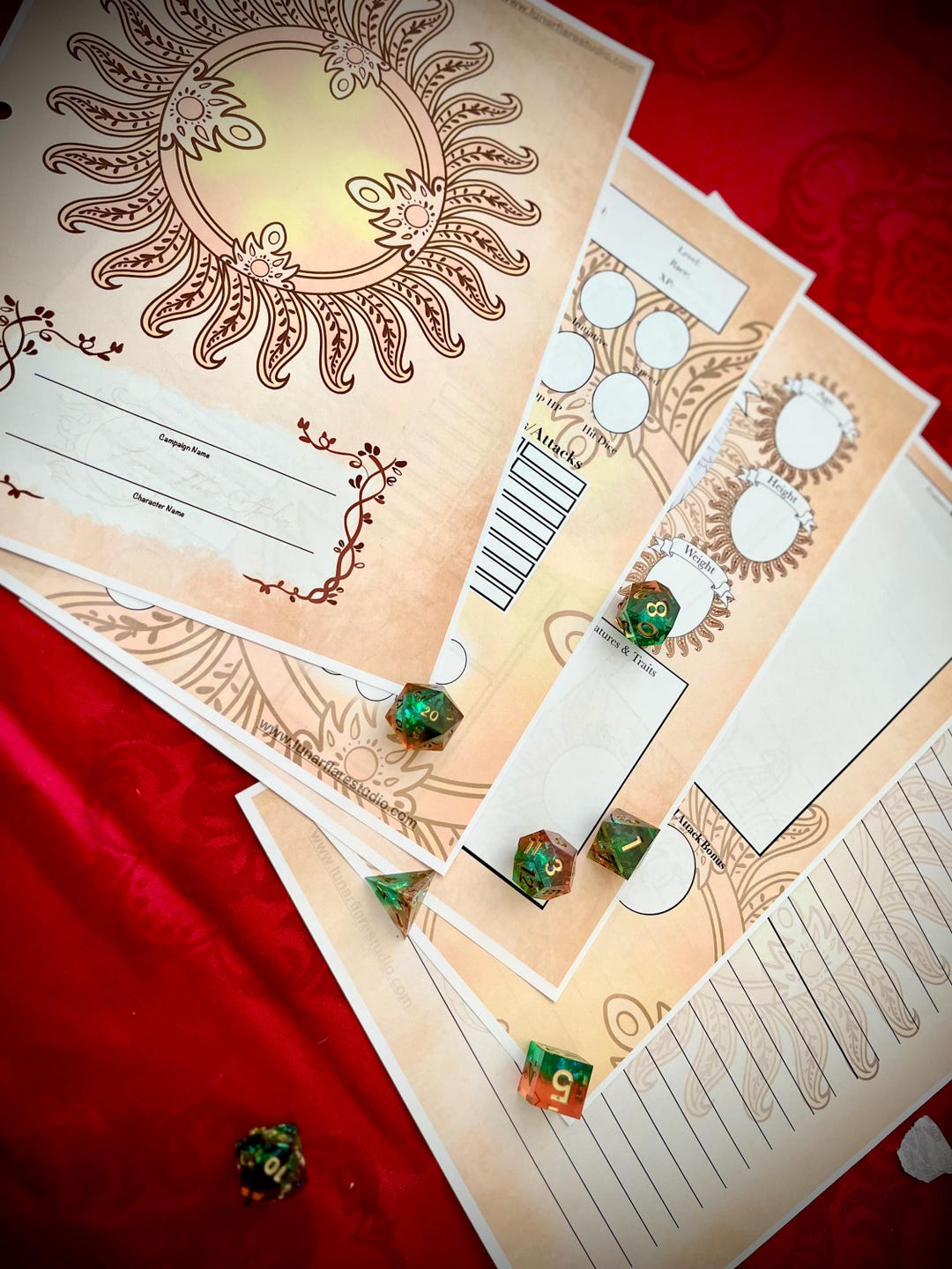 Sun Themed Dnd 5e Character Sheet Digital Download - Etsy