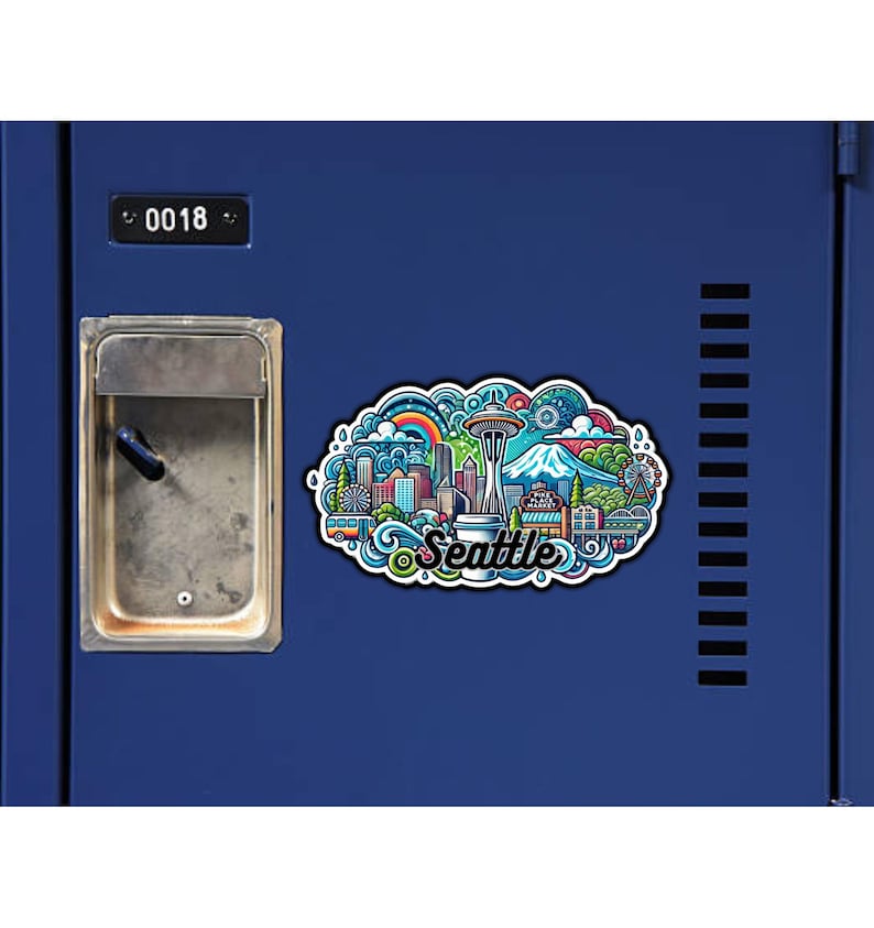 Seattle Washington Fridge Magnet or Laptop Sticker - Etsy