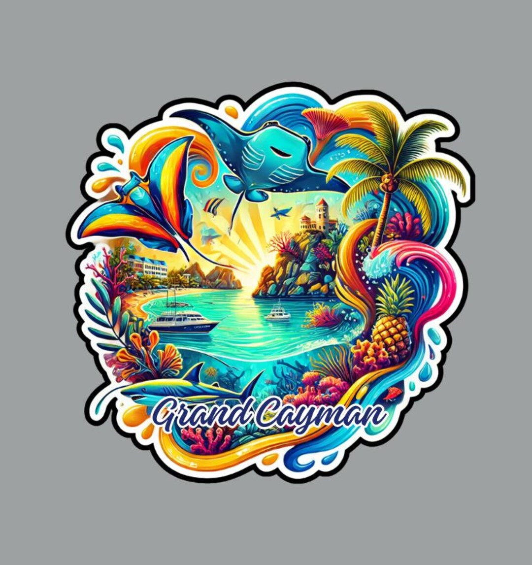 Grand Cayman Islands Fridge Magnet or Laptop Sticker - Etsy