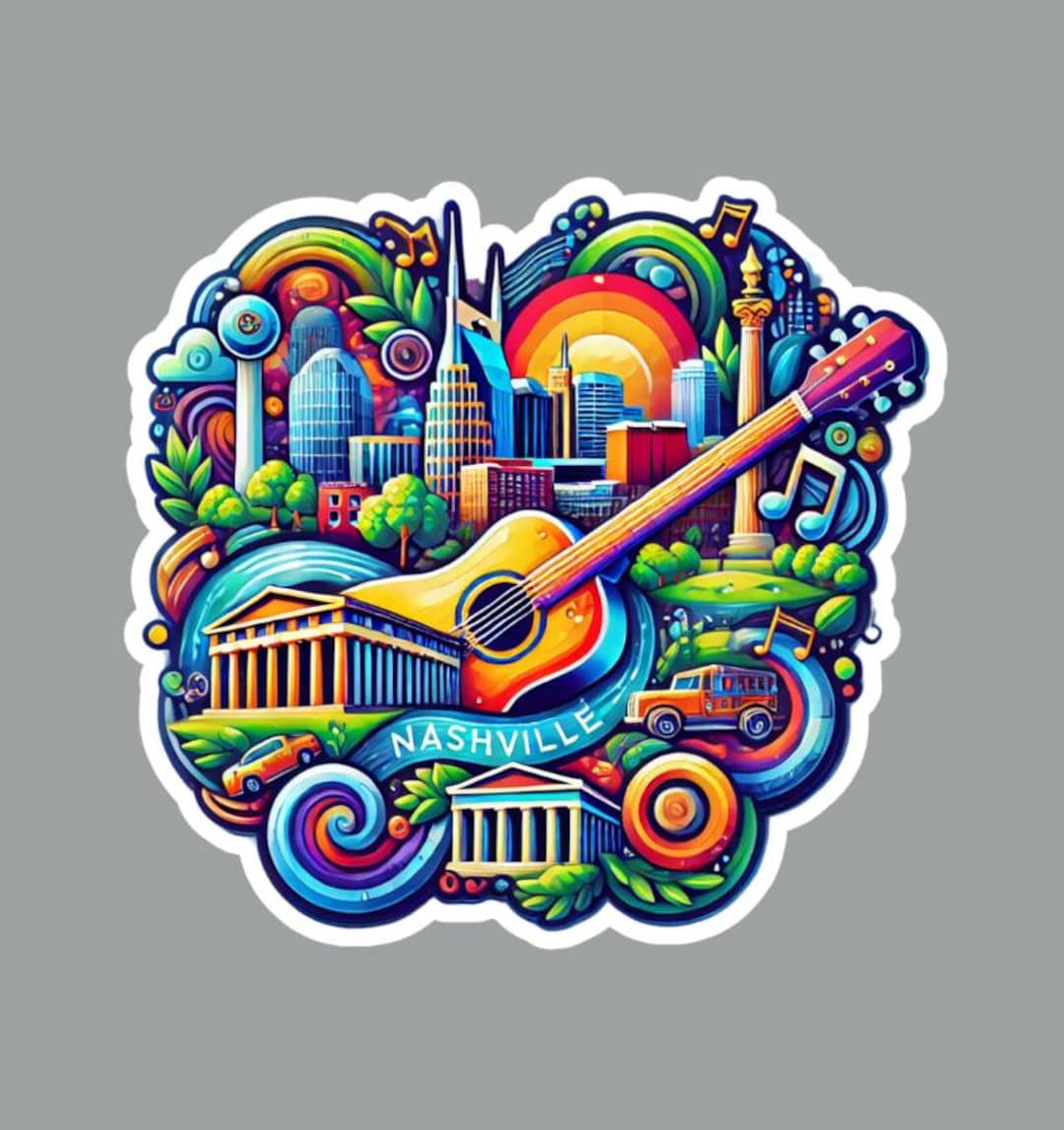 Nashville Tennessee Fridge Magnet or Laptop Sticker - Etsy