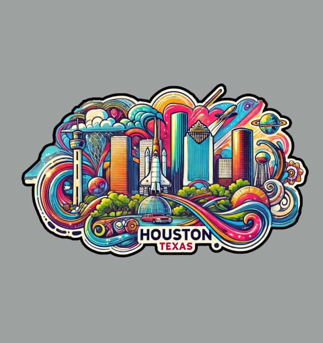 Houston Texas Fridge Magnet or Laptop Sticker - Etsy