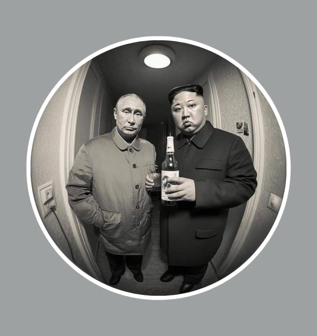 Vladimir Putin & Kim Jong Un Drinking Laptop Sticker - Etsy
