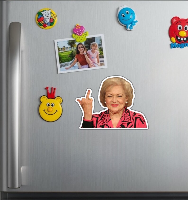 Betty White Middle Finger Fridge Magnet or Laptop Sticker - Etsy