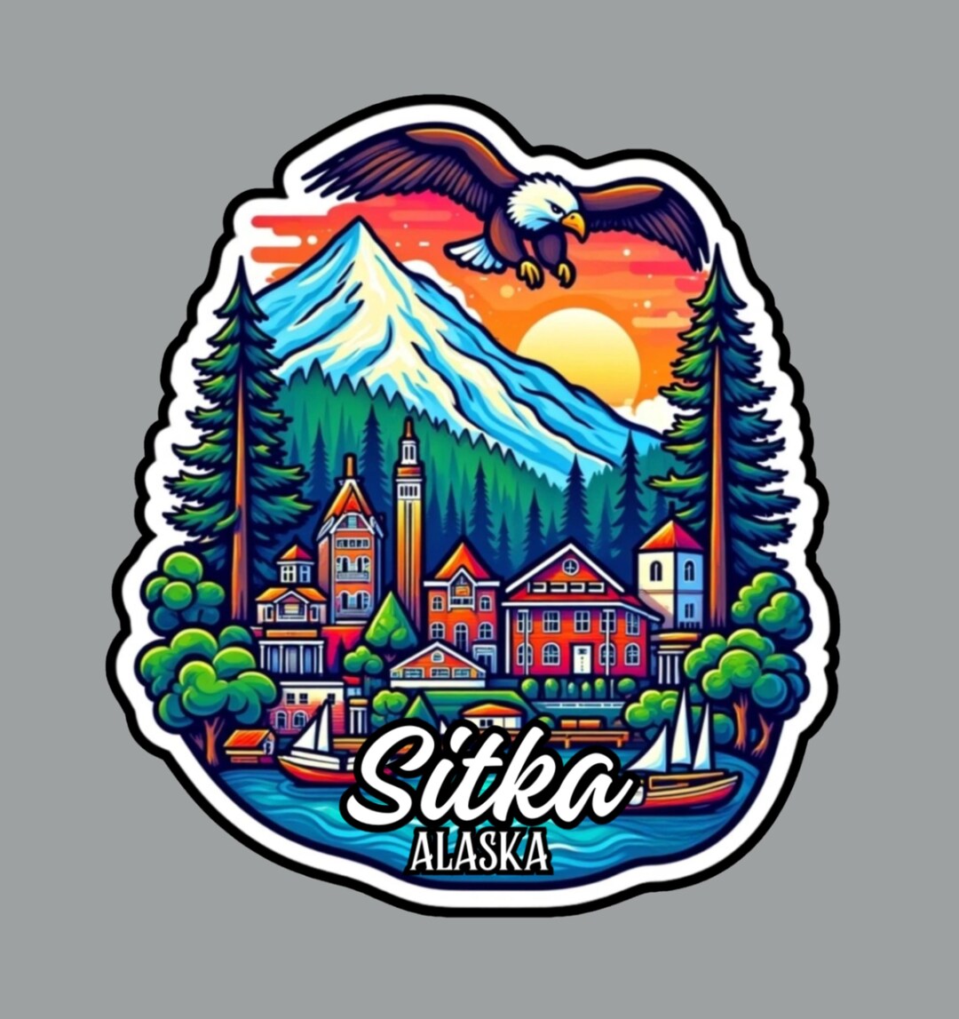 Sitka Alaska Fridge Magnet or Laptop Sticker - Etsy