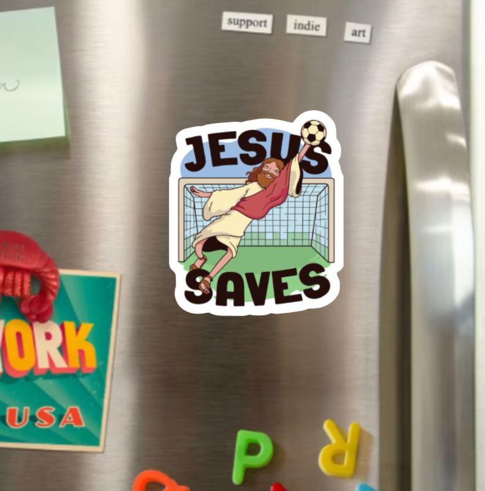 Jesus Saves Soccer Goalie Fridge Magnet - Etsy