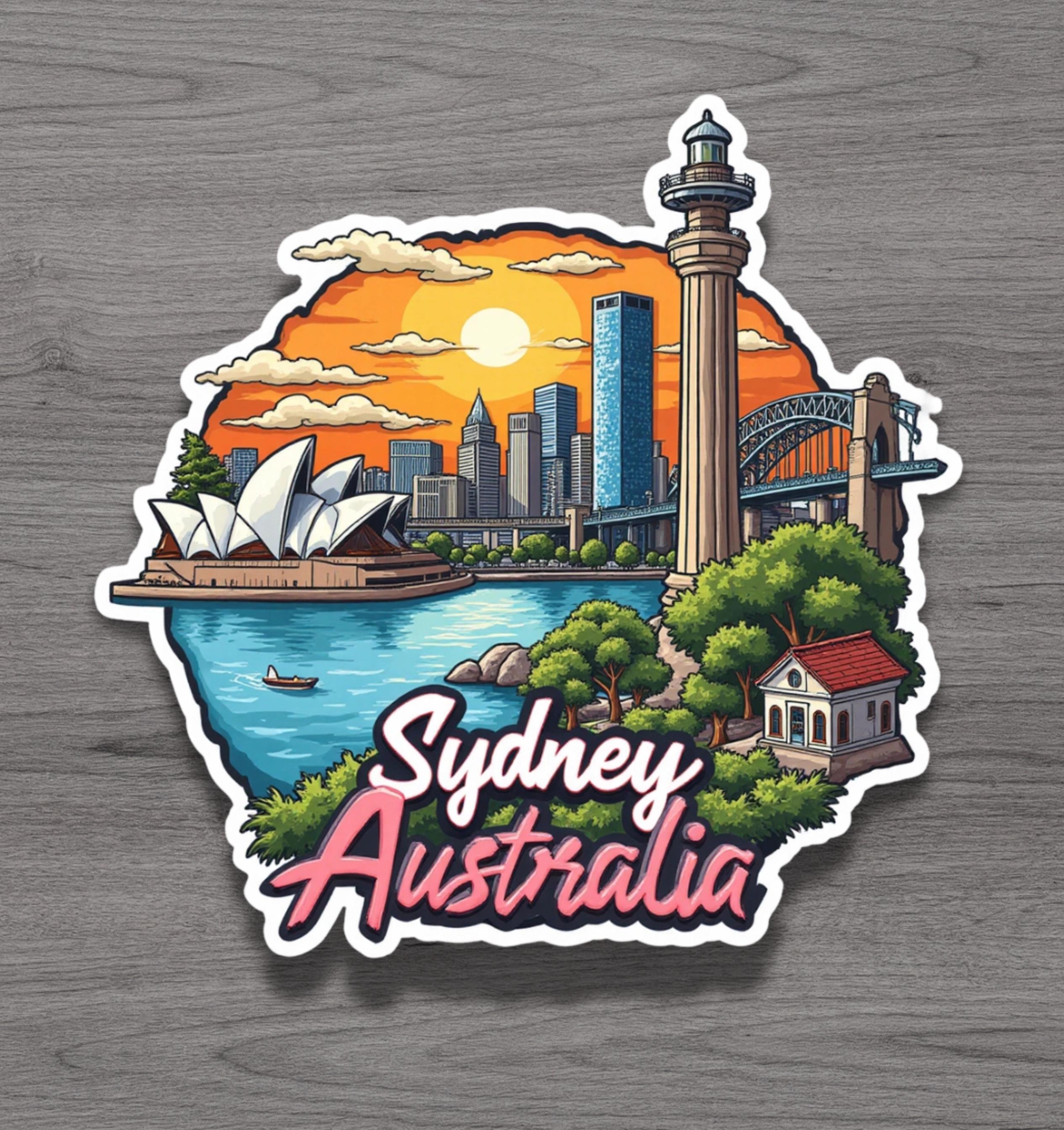 Sydney Australia Fridge Magnet or Laptop Sticker - Etsy