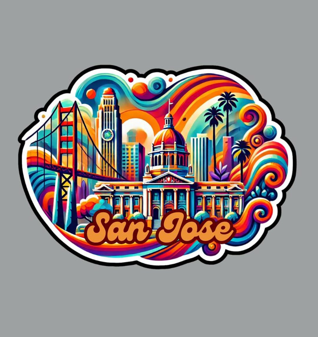 San Jose California Silicon Valley Fridge Magnet or Laptop Sticker - Etsy