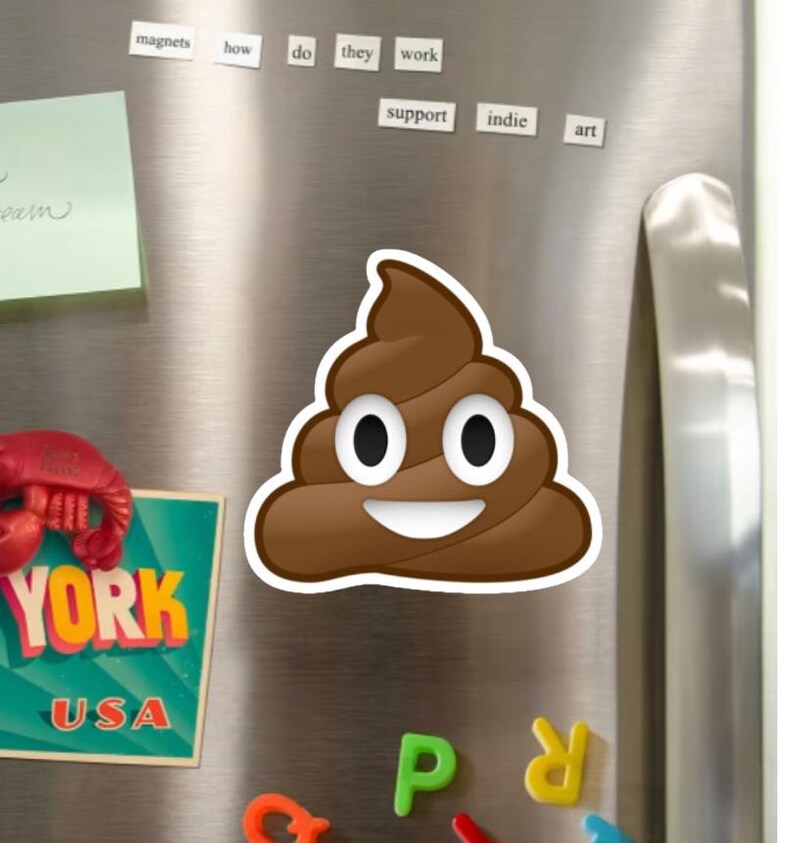 Poop Emoji Fridge Magnet or Laptop Sticker - Etsy