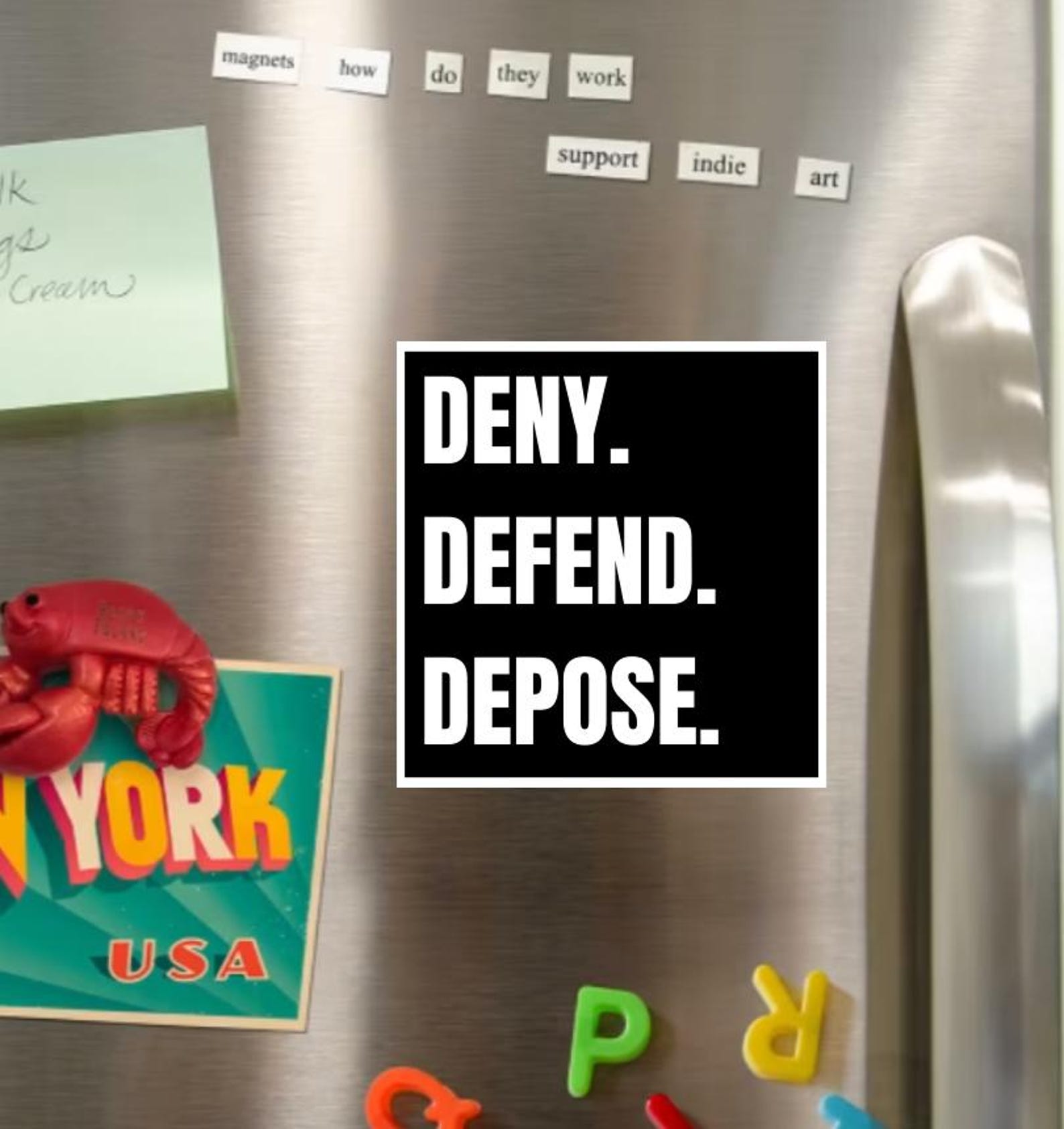 Deny, Defend, Depose Fridge Magnet or Laptop Sticker - Etsy