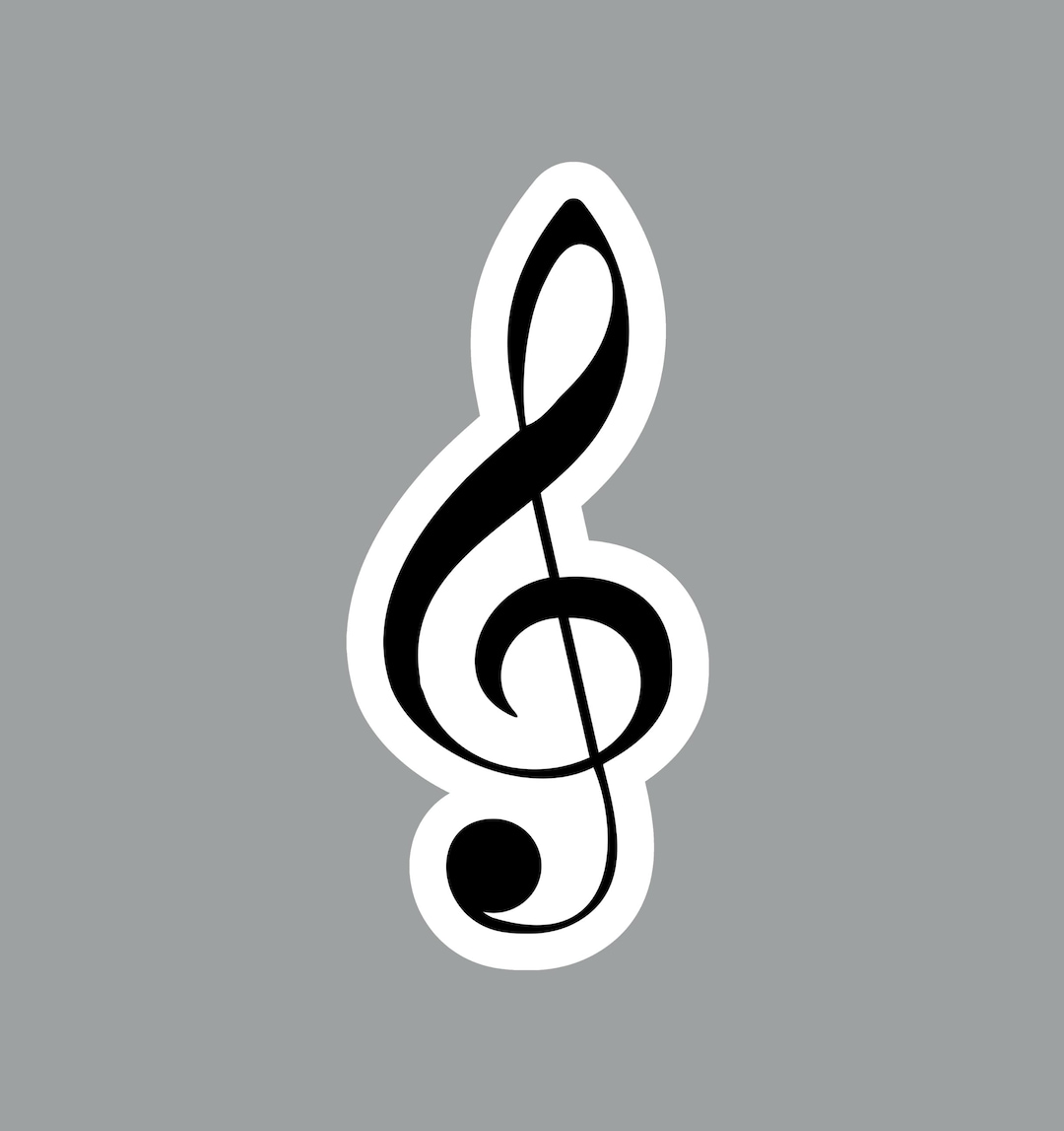 Treble Clef Music Fridge Magnet or Laptop Sticker - Etsy