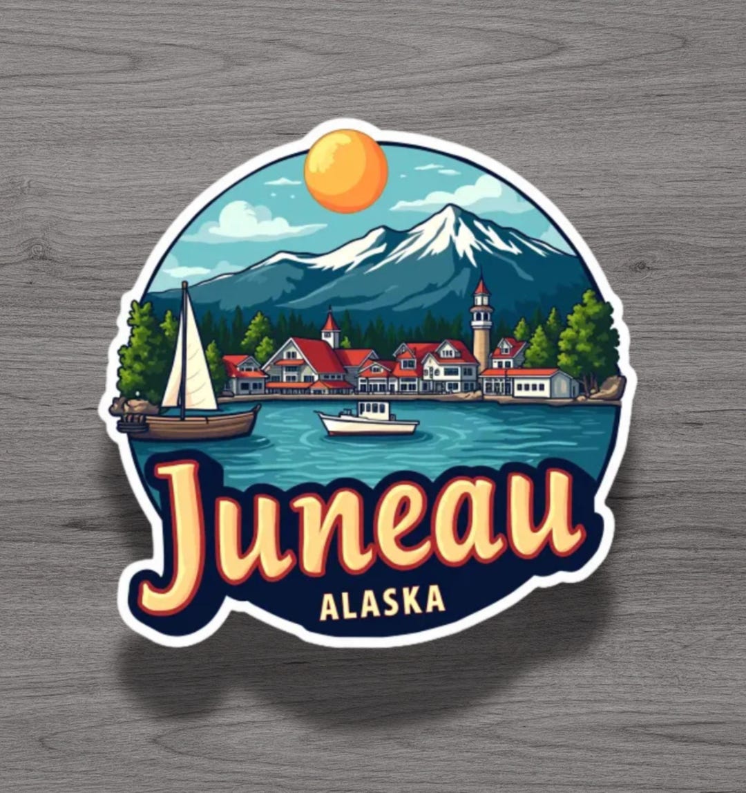 Juneau Alaska Fridge Magnet or Laptop Sticker - Etsy