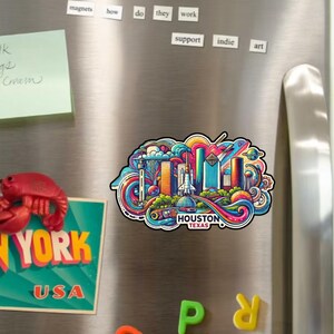 Houston Texas Fridge Magnet or Laptop Sticker - Etsy