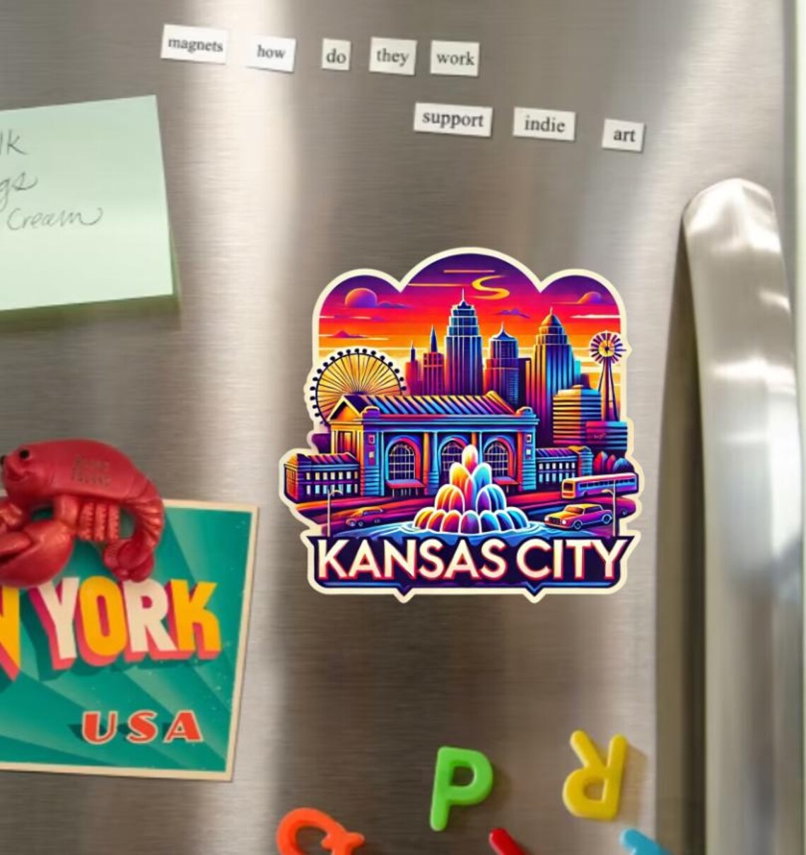 Kansas City Fridge Magnet or Laptop Sticker - Etsy