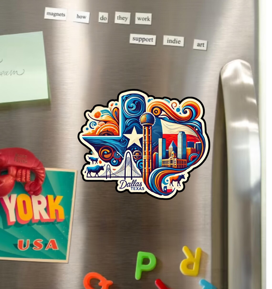 Dallas Texas Fridge Magnet or Laptop Sticker - Etsy