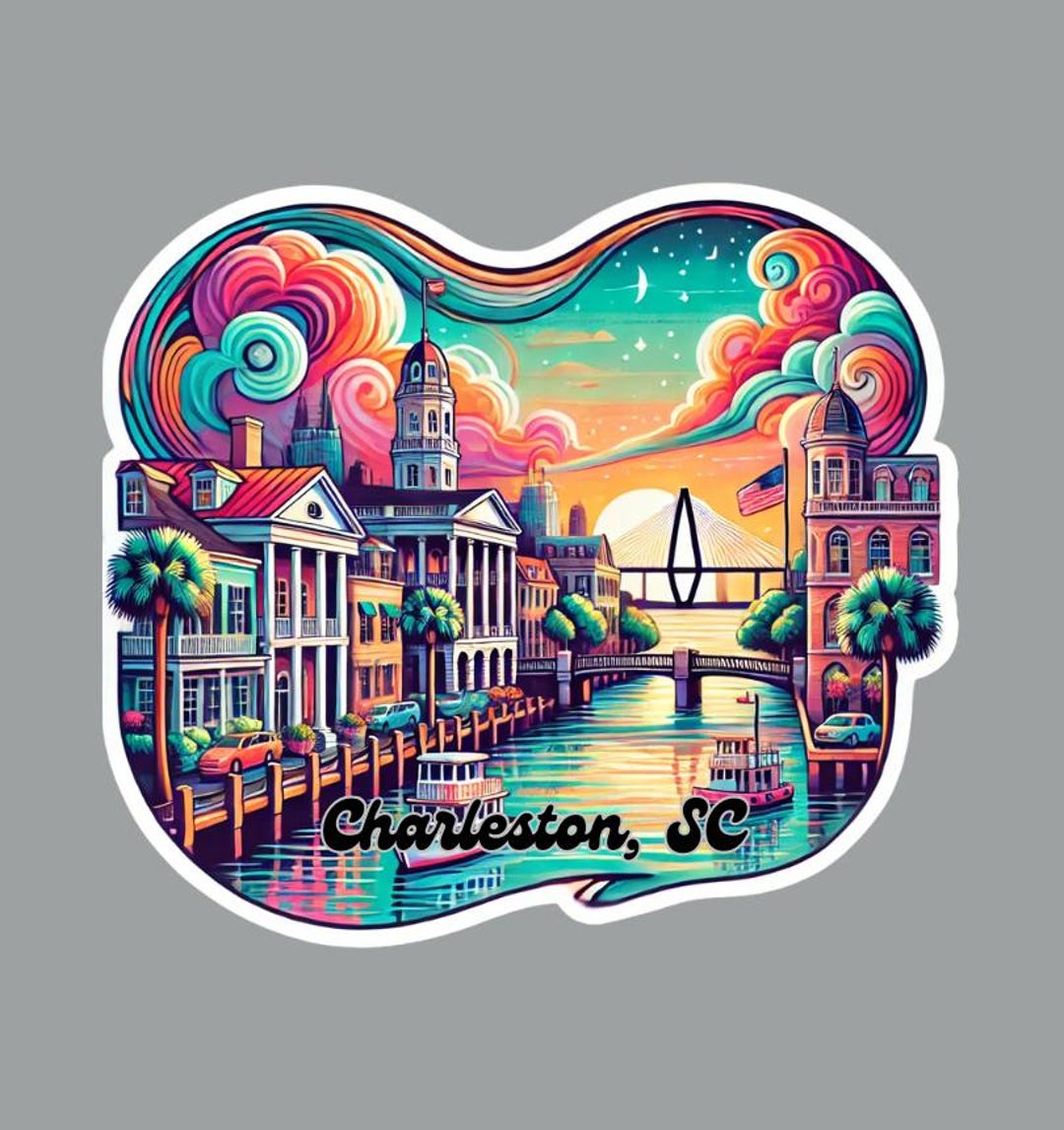 Charleston, SC Laptop Sticker - Etsy